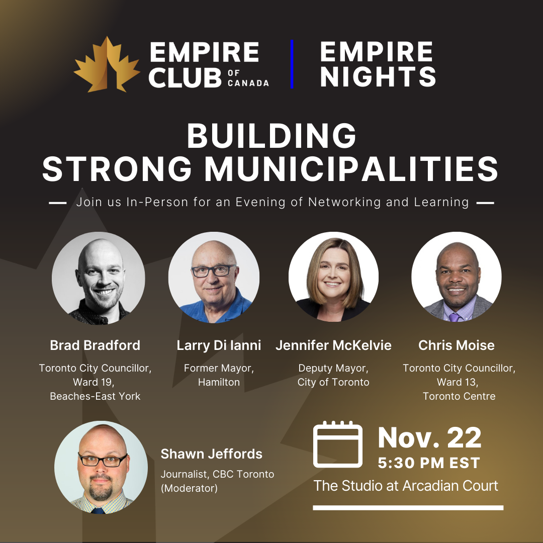 Building Strong Municipalities | Empire Club of Canada