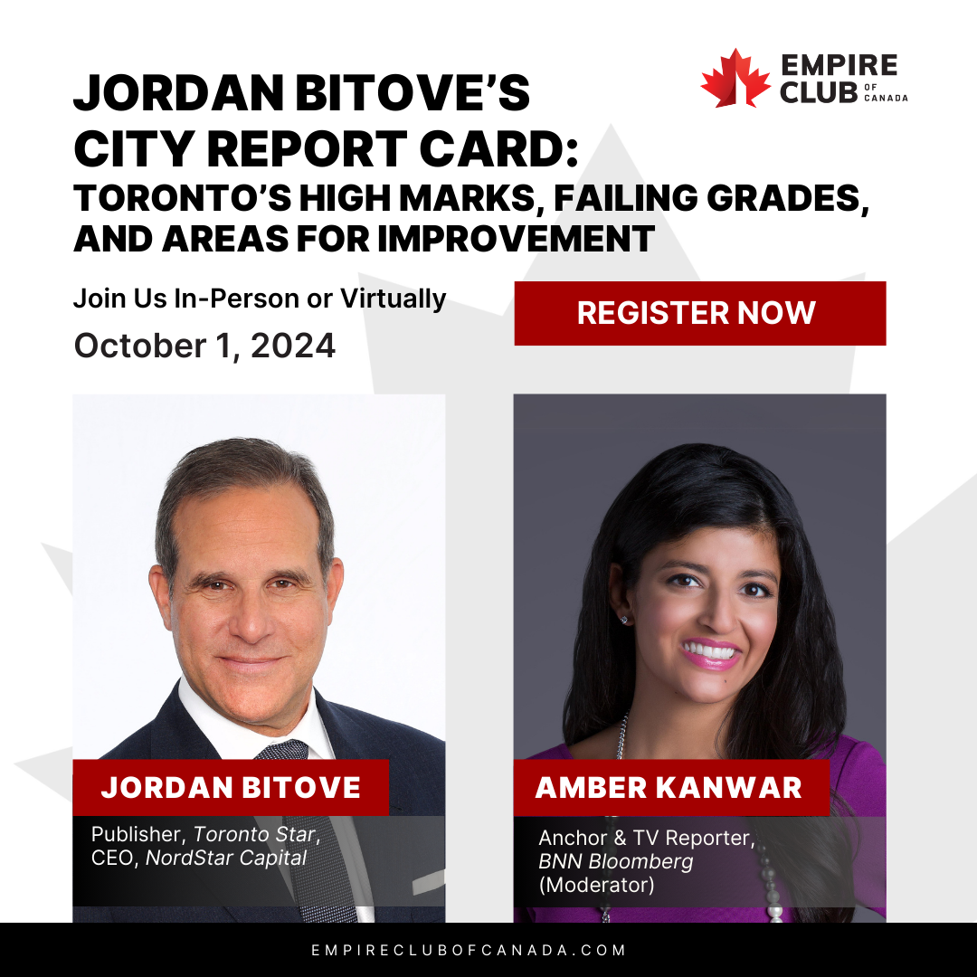 Jordan Bitove, Toronto Star | Empire Club of Canada